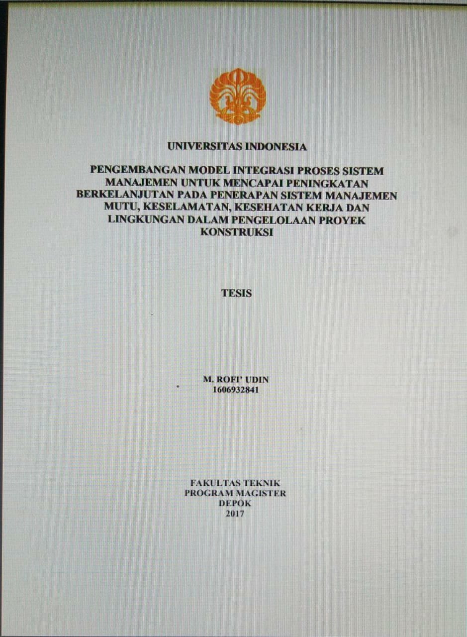 Tesis : Pengembangan Model Integrasi Proses Sistem Manajemen Untuk ...
